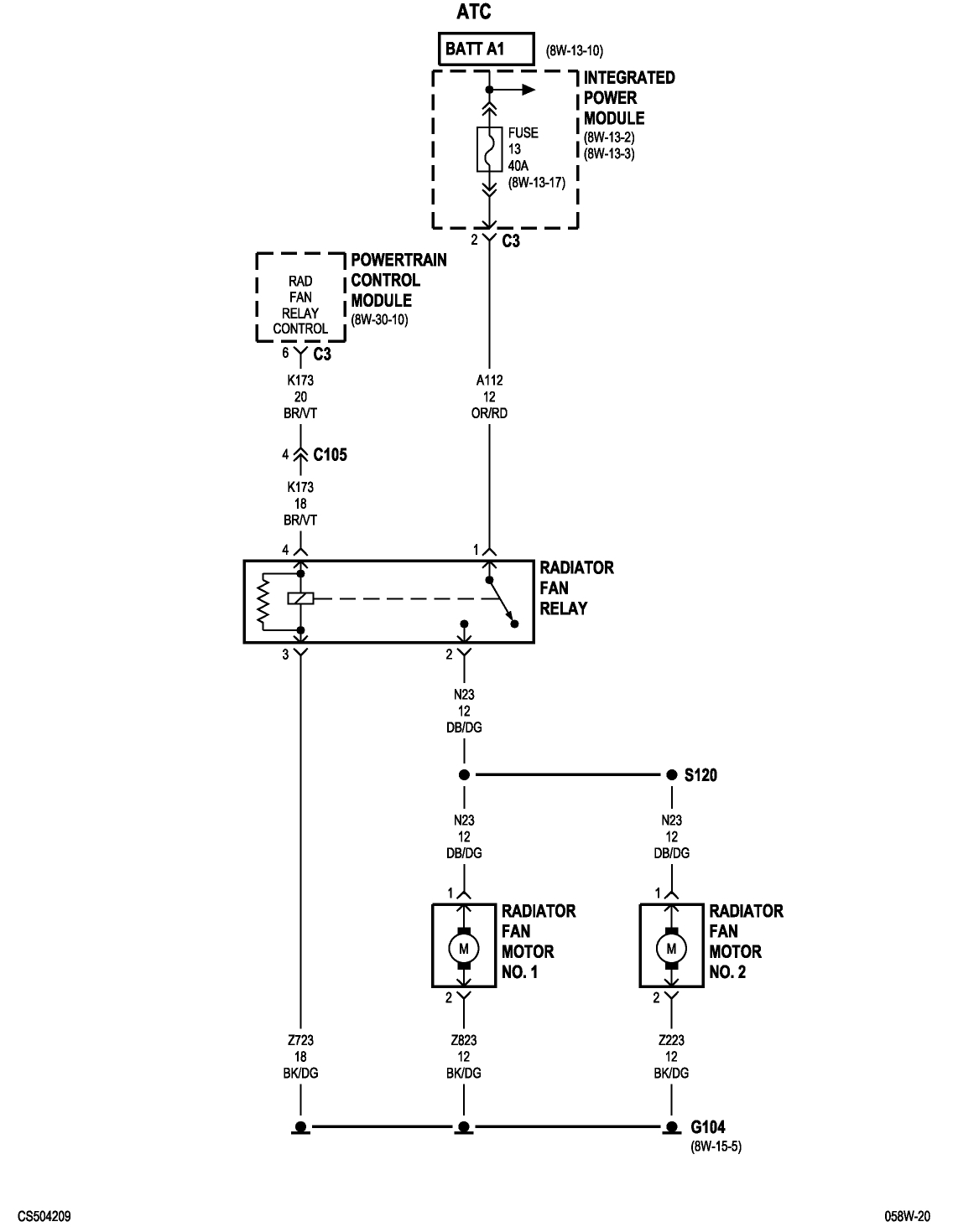 Location of Radiator Fan Temperature Control Switch