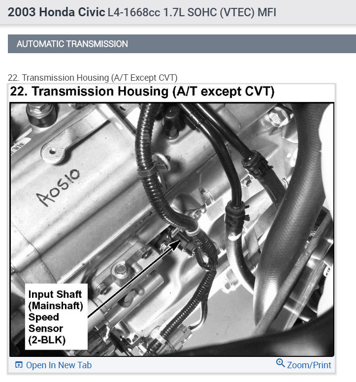 Transmission Input Speed Sensor Location and Replacement?