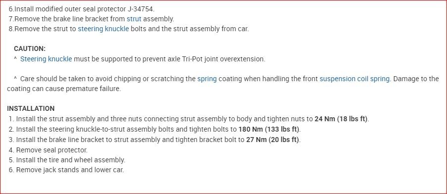 Strut Bolt Torque Specs: Hi, I Have the Vehicle Listed Above Wagon...