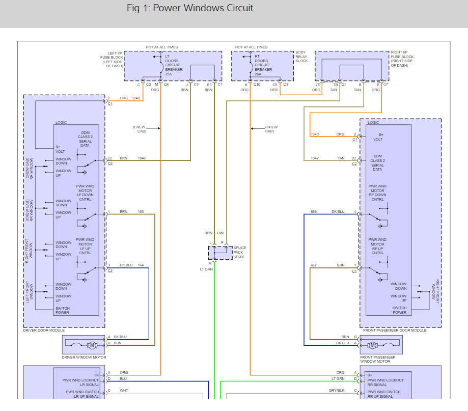 Power Window Wiring Diagram: It Has Manual Locks and Windows. I ...
