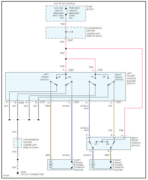 Power Window Wiring Diagram: It Has Manual Locks and Windows. I ...