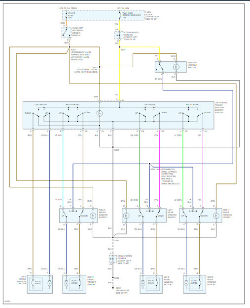 Power Window Wiring Diagram: It Has Manual Locks and Windows. I ...