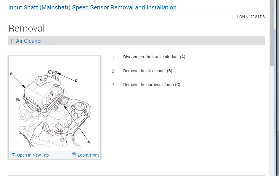 Transmission Input Speed Sensor Location and Replacement?
