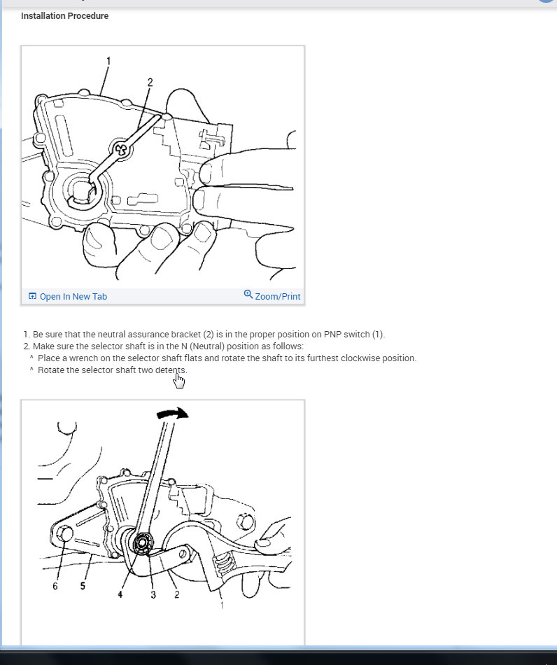 Neutral Safety Switch - Gear Range Sensor Replacement Instructions...