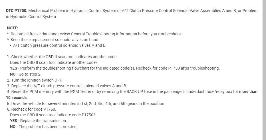 Hard Shifting, Slow Acceleration and Code P1750