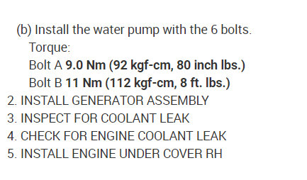 Water Pump Torque Specs Needed: Can I Get the Torque Spec of the ...