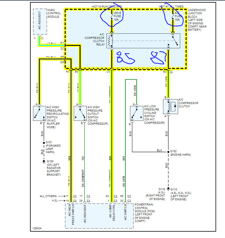 A/C Wiring Diagrams: New Compressor, New High and Low Pressure ...