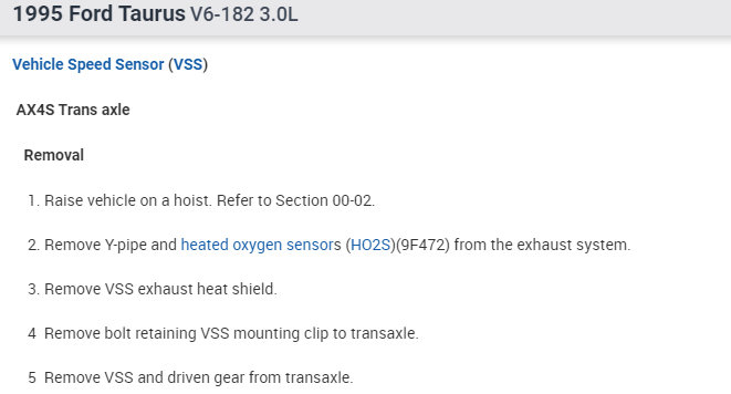 Ford Dealership Said It Was the Vehicle Speed Sensor and Speed ...