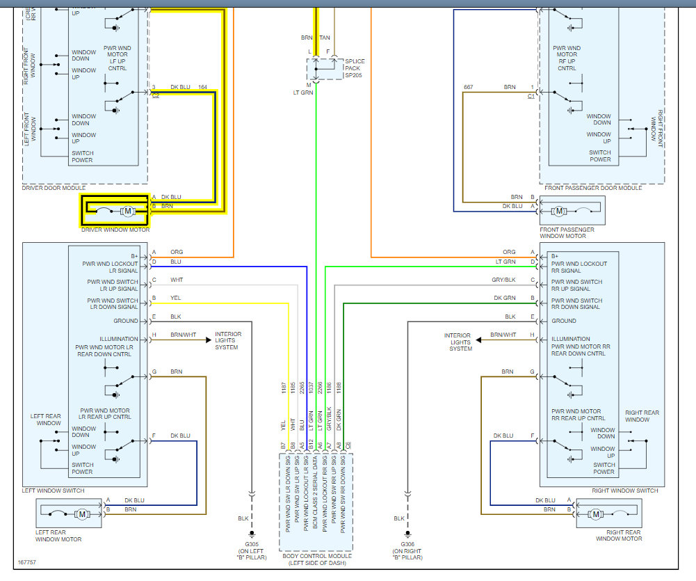 Window Switch Wiring Diagram: Window on Drivers' Side Will...