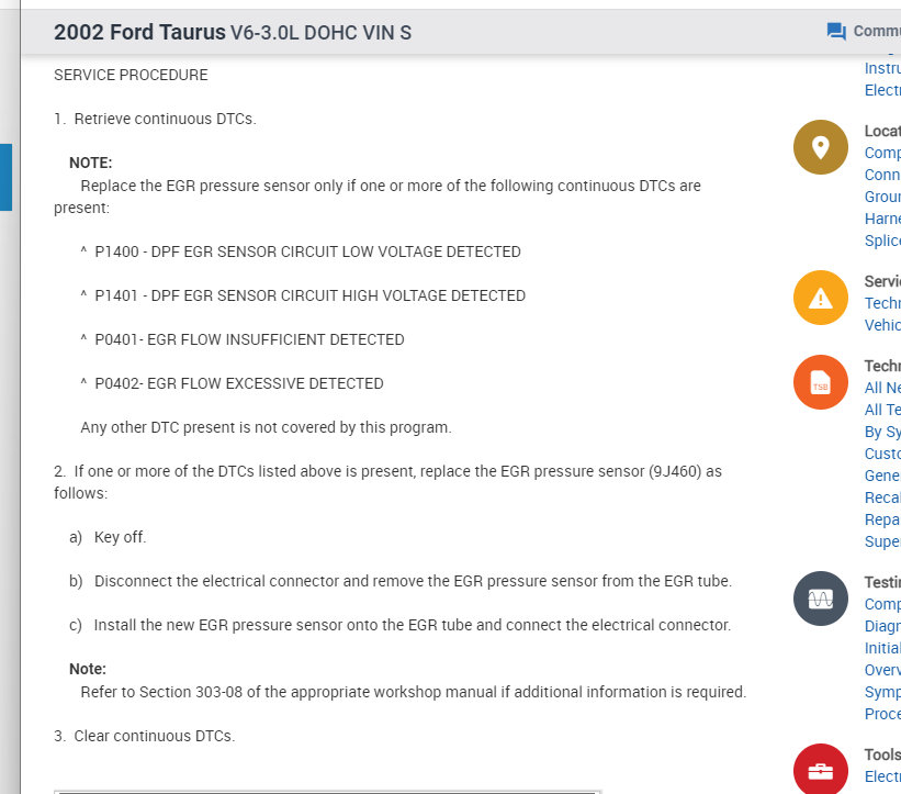 Code P1400: My Taurus Has Very Low Miles 41000, Out of No Where ...