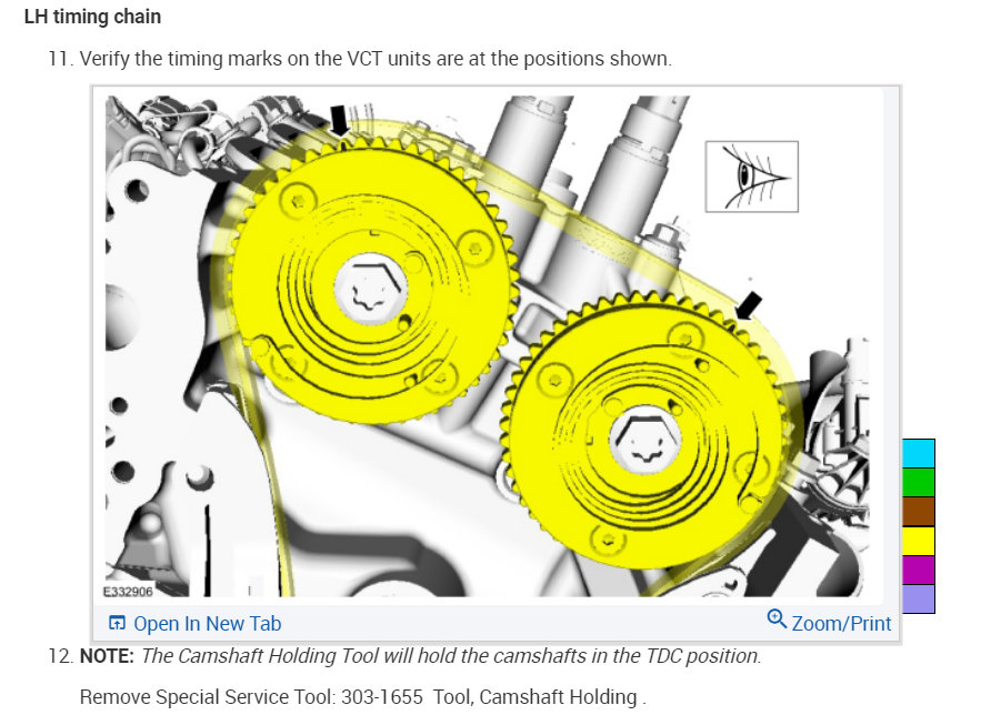 Cam Phasers and Timing Off - Timing Chain Marks