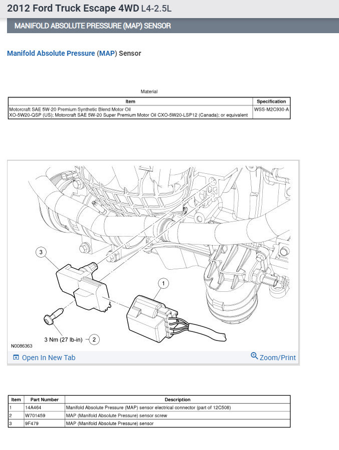 Codes P106 and P108, Where Is the MAP Sensor Located?