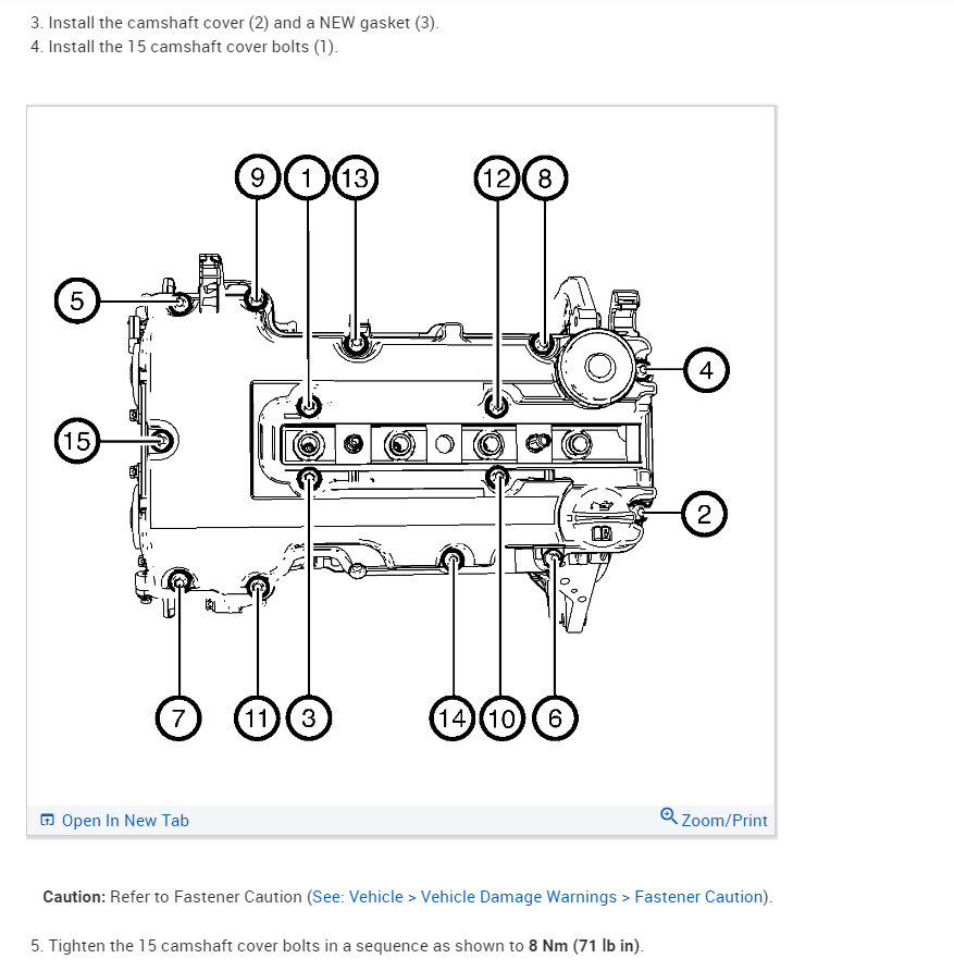Torque Values and Sequence of Valve Cover?