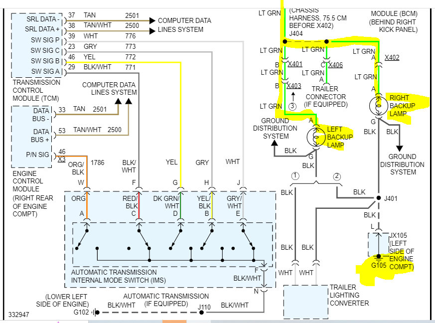 Backup Light Switch Wire Color Needed?: Wire Color to Backup Light...