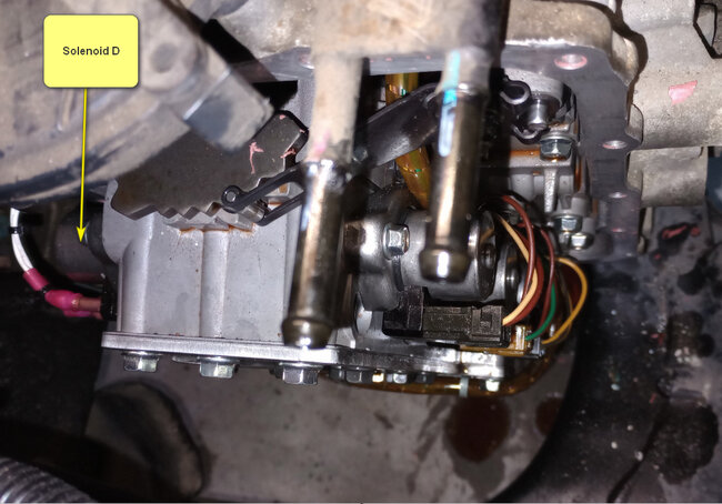 Where Is Solenoid D Located?: Shift Solenoid D Location.