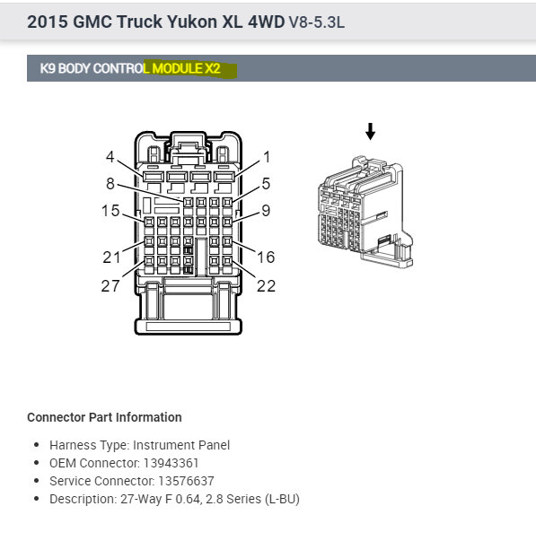 Wiring Diagram for the Body Control Module Pin Needed?
