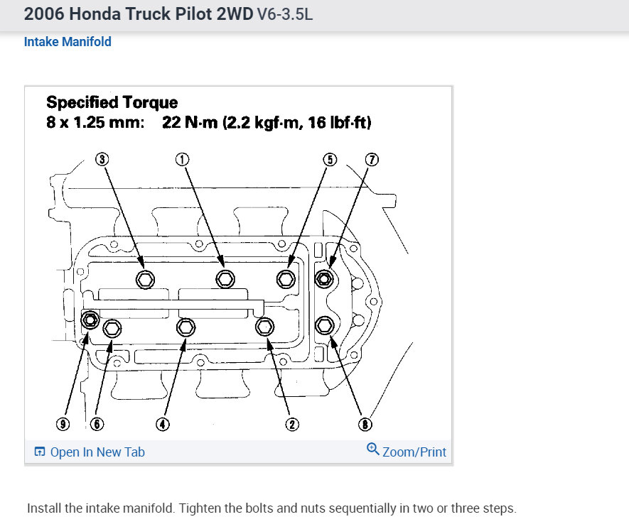 Torque Sequence and Specs for Lower Intake Manifold, Intake Plenum...