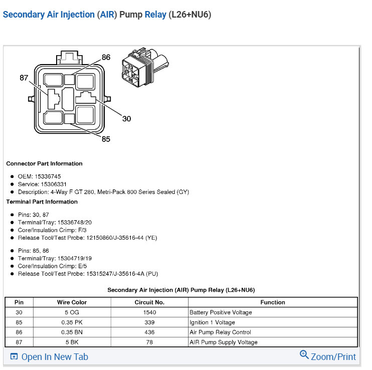 Secondary Air Pump and Relay Location?: I Need to Know Where the ...