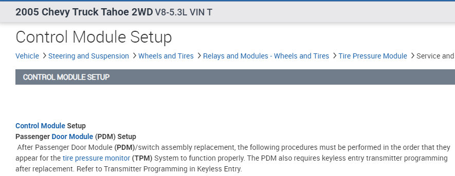 Where Is the TPMS/Keyless Entry Module Located?